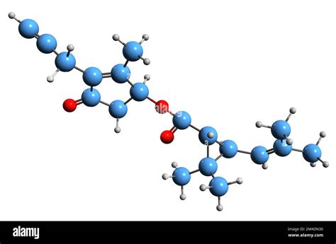 3d Image Of Prallethrin Skeletal Formula Molecular Chemical Structure