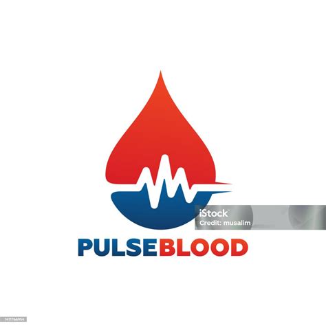 펄스 혈액 로고 템플릿 디자인 벡터 엠블럼 디자인 개념 창조적 인 기호 아이콘 개념에 대한 스톡 벡터 아트 및 기타 이미지 개념 개념과 주제 건강 진단 Istock