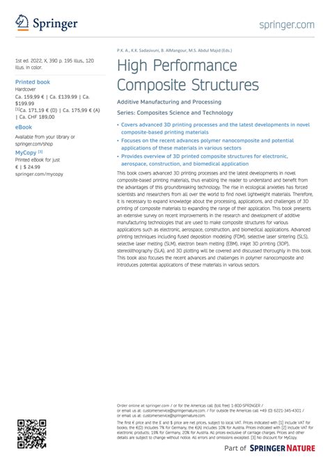 Pdf High Performance Composite Structures Additive Manufacturing And