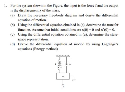 Solved For The System Shown In The Figure The Input Is Chegg