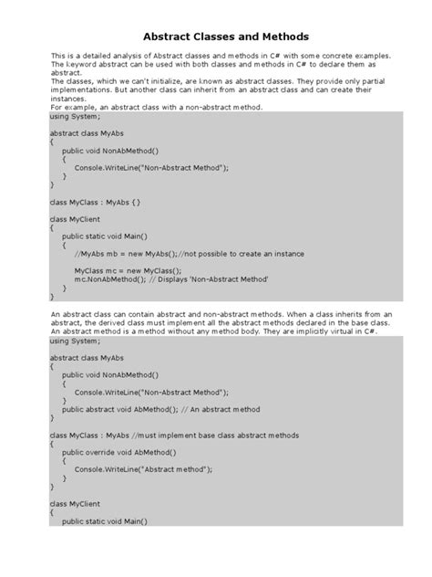 interface vs abstract class pdf class computer programming