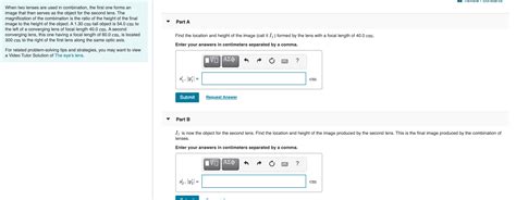 solved review constants part a when two lenses are used in