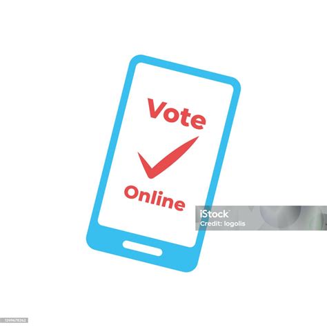 전자 투표 정부 서비스 응용 프로그램을 통해 원격 투표 온라인 선거 선거 상자에 그녀의 투표를 넣어 여자의 손에 스마트 폰과