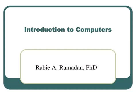 Ppt Introduction To Computers Powerpoint Presentation Free Download