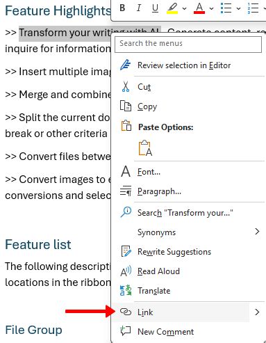 How To Link To A Section Within A Word Document