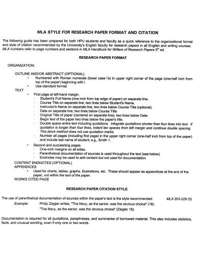 Mla Format Research Essay Outline Exler