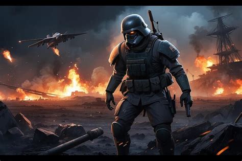 Premium Ai Image War Background