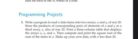 Solved Data For Each Of The 52 Weeks Of A Year Programming