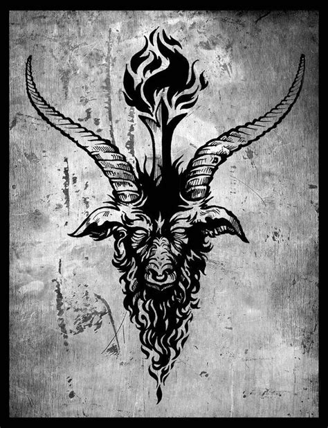 Baphomet Head Drawing