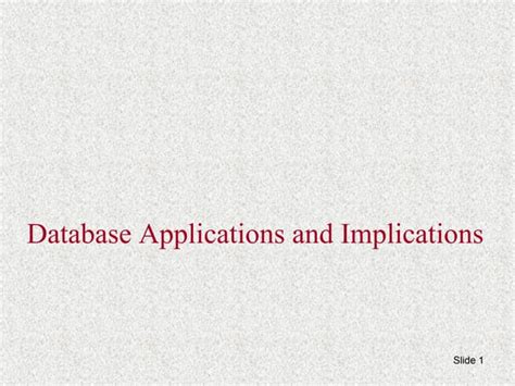 Database Applications And Implicationspdf
