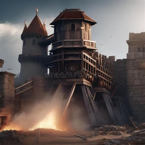 Epic Siege Engine Massive Siege Engine Unleashing Devastation Upon A