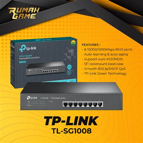 Jual Switch Hub TP LINK TL SG1008 8 Port Gigabit Desktop Rackmount Switch Shopee Indonesia