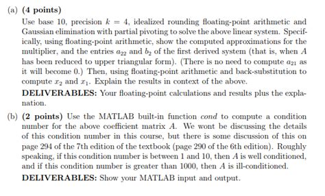 Solved 3 The Following System Of Linear Equations Ar B