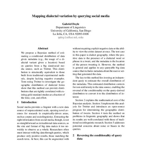 Mapping Dialectal Variation By Querying Social Media Acl Anthology