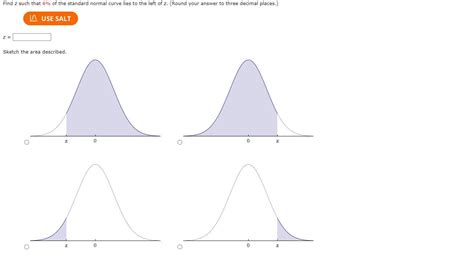 Solved Find Z Such That Of The Standard Normal Curve Lies Chegg Com
