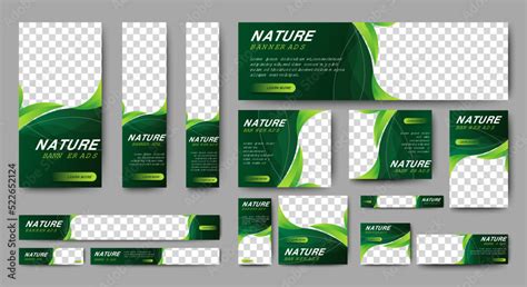 Nature Banner Design Web Template Set Horizontal Header Web Banner