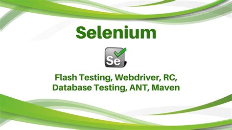 Selenium Video Tutorial Selenium Training Flash Testing Database Testing Rc Webdriver Ant Maven