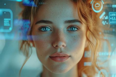 Premium Photo Face Recognition Biometric Verification For The Safety