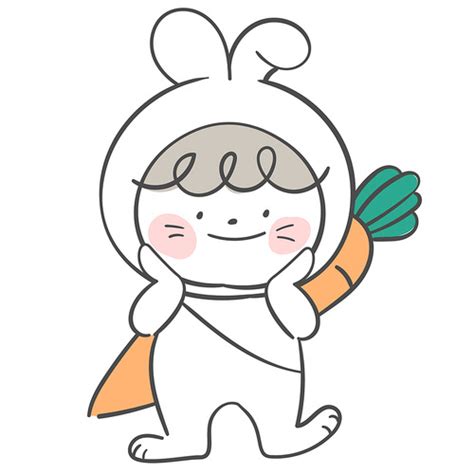 유토이미지 하얀토끼 의상을 입은 캐릭터