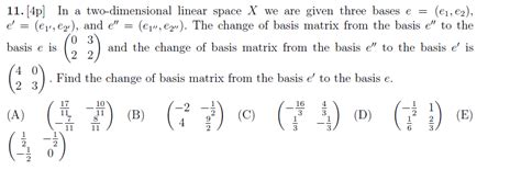 solved in a two dimensional linear space x we are given