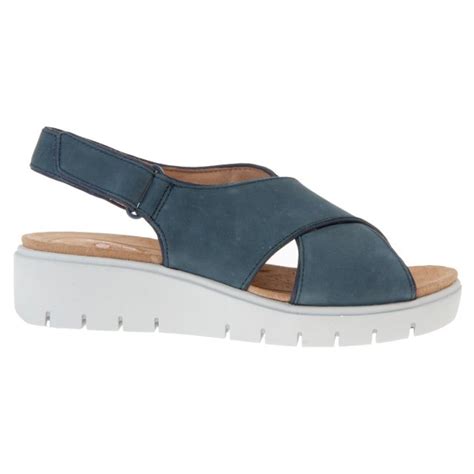 Clarks Un Karely Sun Navy Nubuck 26148713 Full Sandals Humphries Shoes