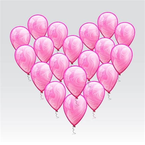 Векторная иллюстрация дня святого валентина с сердцем из воздушных шаров шаблон для принтов