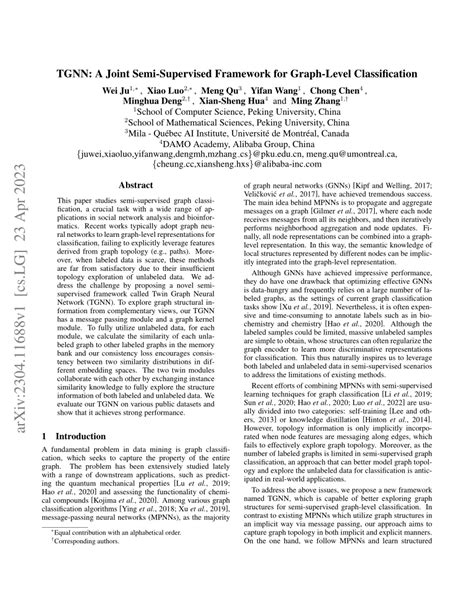 Pdf Tgnn A Joint Semi Supervised Framework For Graph Level