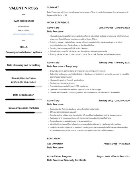 10 Data Processor Resume Examples That Land Jobs