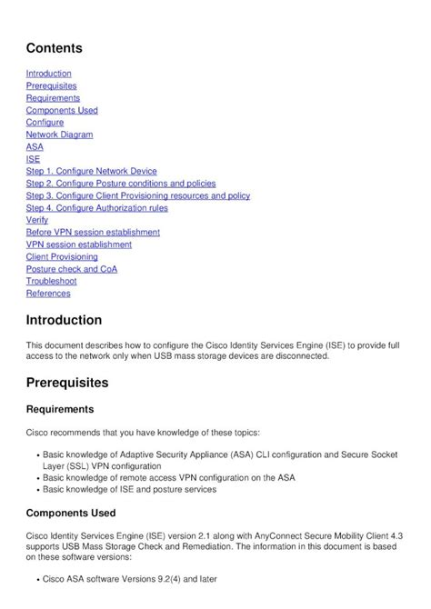 Pdf Configure Ise 21 And Anyconnect 43 Posture Usb Check
