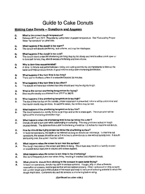 Donut Trouble Shooting Guide Pdf