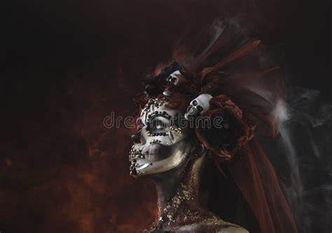Young Girl In The Image Of Santa Muerte Stock Image Image Of Lady