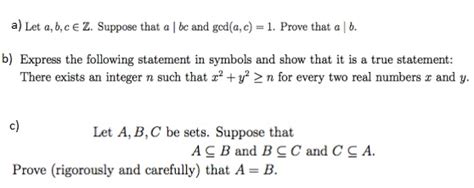 solved a let a b c e z suppose that a bc and ged a c