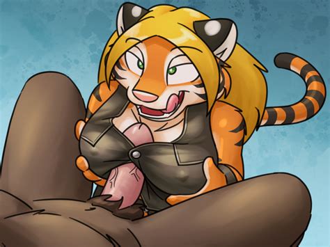 Rule 34 Ambiguous Species Anthro Black Body Black Fur Blonde Hair