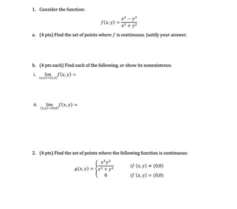 Solved 1 Consider The Function X2 Y2 Fxy X2 Y2 A 4