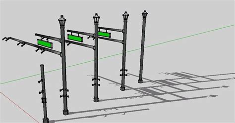 Florida Style Horizontal Traffic Signal 3d Skp Model For Sketchup