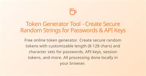 Token Generator Tool Create Secure Random Strings For Passwords And Api