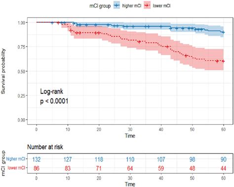 Kaplan Meier Curves For The Survival Probability In Each Group