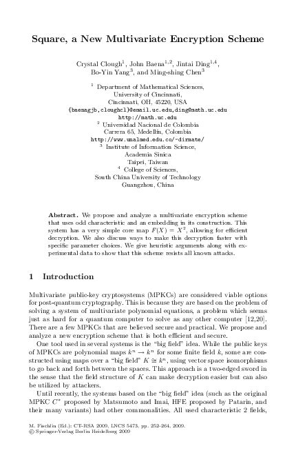 pdf square a new multivariate encryption scheme