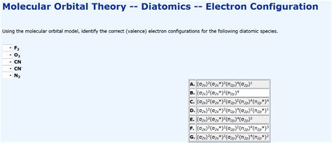 Solved Using The Molecular Orbital Model Identify The