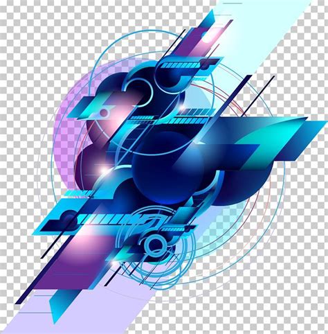 Fashionable Blue Light Effect Pattern Png