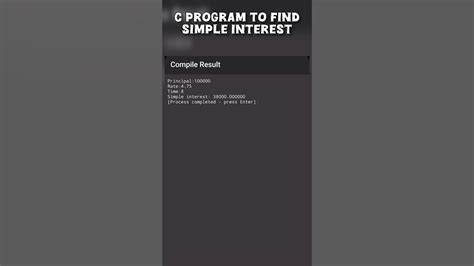 C Program To Find The Simple Interest Itzrafiq Cprogramming Exam