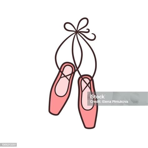 발레 포인테 슈즈 발레리나 액세서리 낙서 스타일의 절연 벡터 일러스트레이션 0명에 대한 스톡 벡터 아트 및 기타 이미지 0명