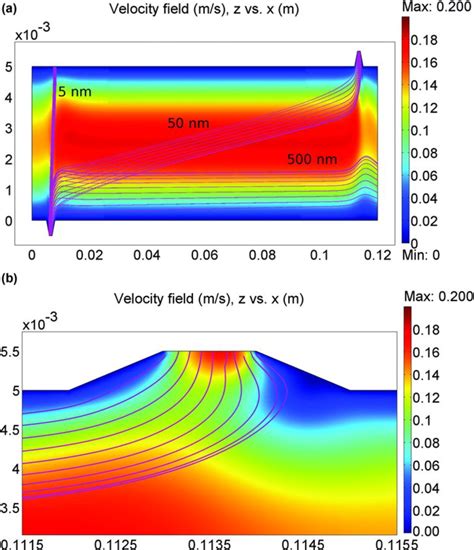 A Trajectories Are Shown For 5 50 And 500 Nm Singularly Charged Download Scientific Diagram