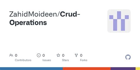 GitHub ZahidMoideen Crud Operations