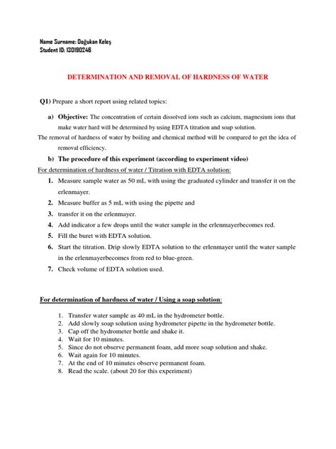 Chemistrylab Experiment Report 6zzzzz Pdf Calcium Titration