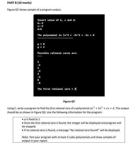 Solved Part B 10 Marks Figure Q7 Shows Sample Of A Program
