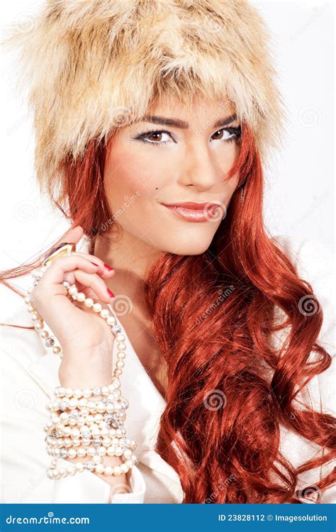 Beautiful Redhead Women Smiling Stock Photography Image