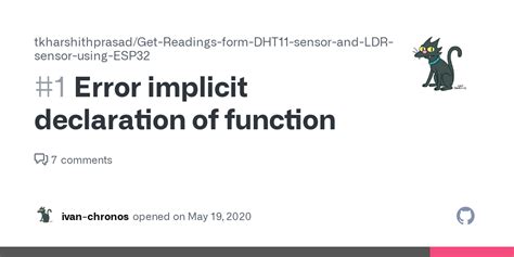 Error Implicit Declaration Of Function · Issue 1 · Tkharshithprasadget Readings Form Dht11
