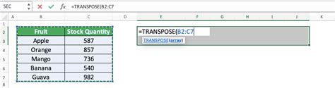How To Use The TRANSPOSE Formula In Excel Functions Examples And Writing Steps Compute Expert