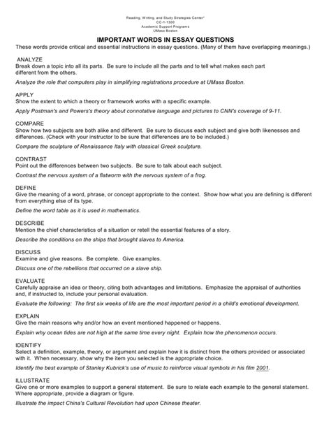 Essay Type Questions Definition